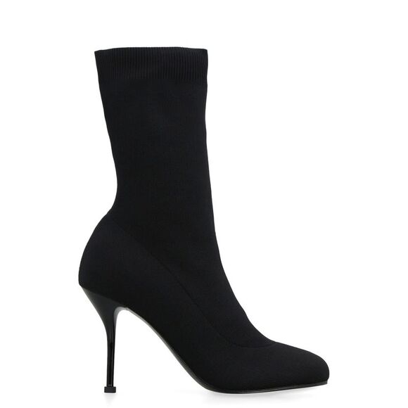 Alexander McQueen | Shoes | Stretch Knit Ankle Boots With Ribbed Trim ...